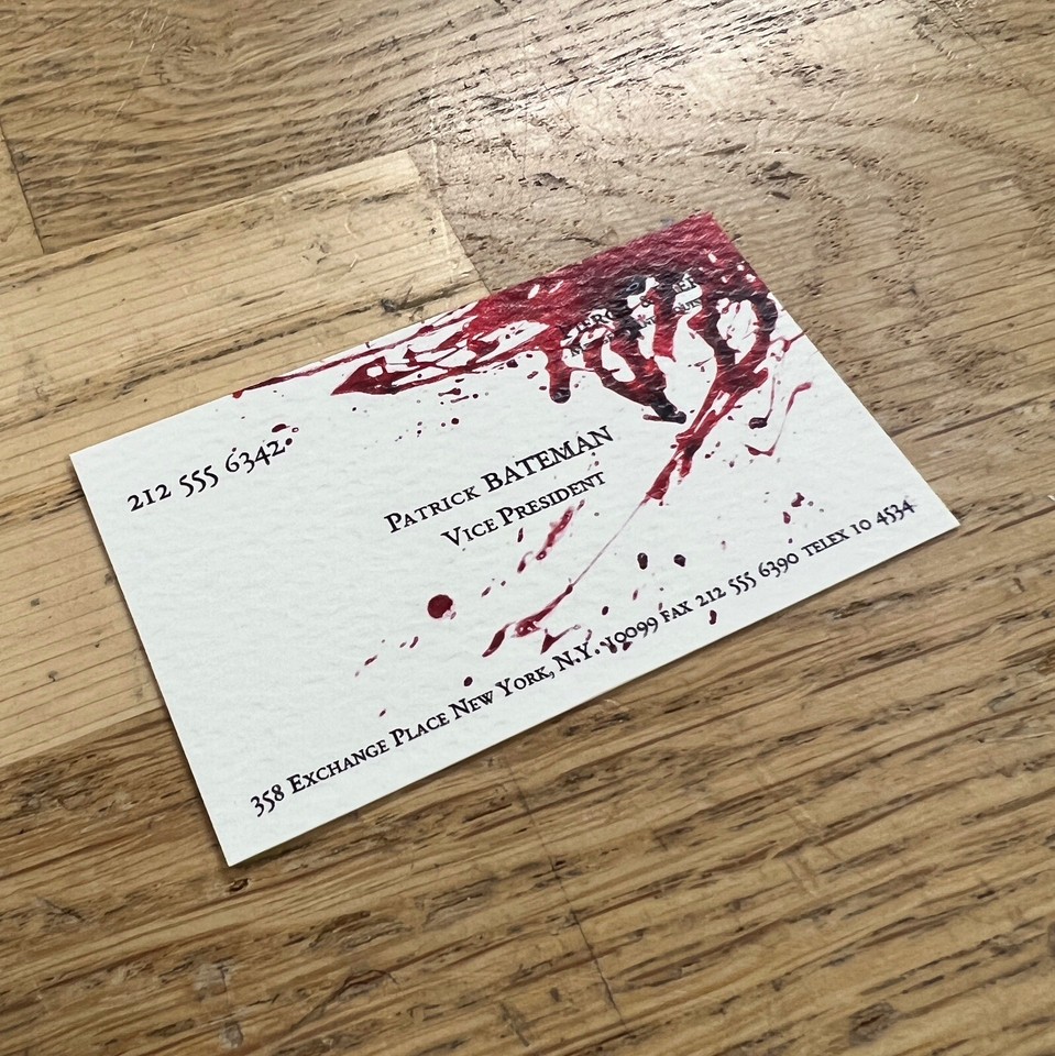 Blood Splattered American Psycho Patrick Bateman Business Card ...