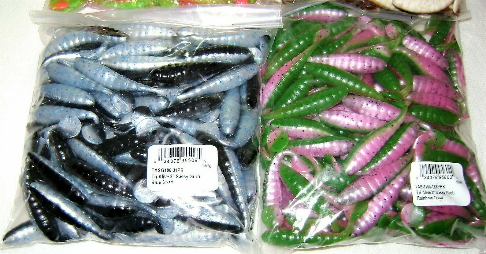 400 MISTER TWISTER 3 INCH TRI-ALIVE SASSY GRUB LURES NICE COLORS HUGE ...