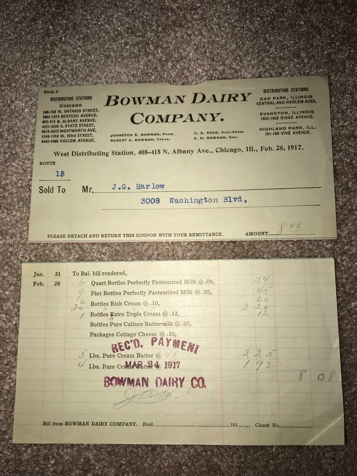 Vintage 1917 Bowman Dairy Co. Chicago. Milk, Cream paper ad sales ...