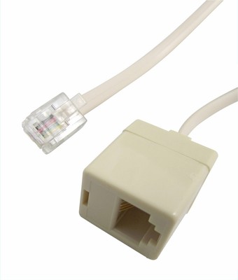 50cm ADSL RJ11 Extension Cable RJ 11 Plug to Socket Modem Router Extn ...