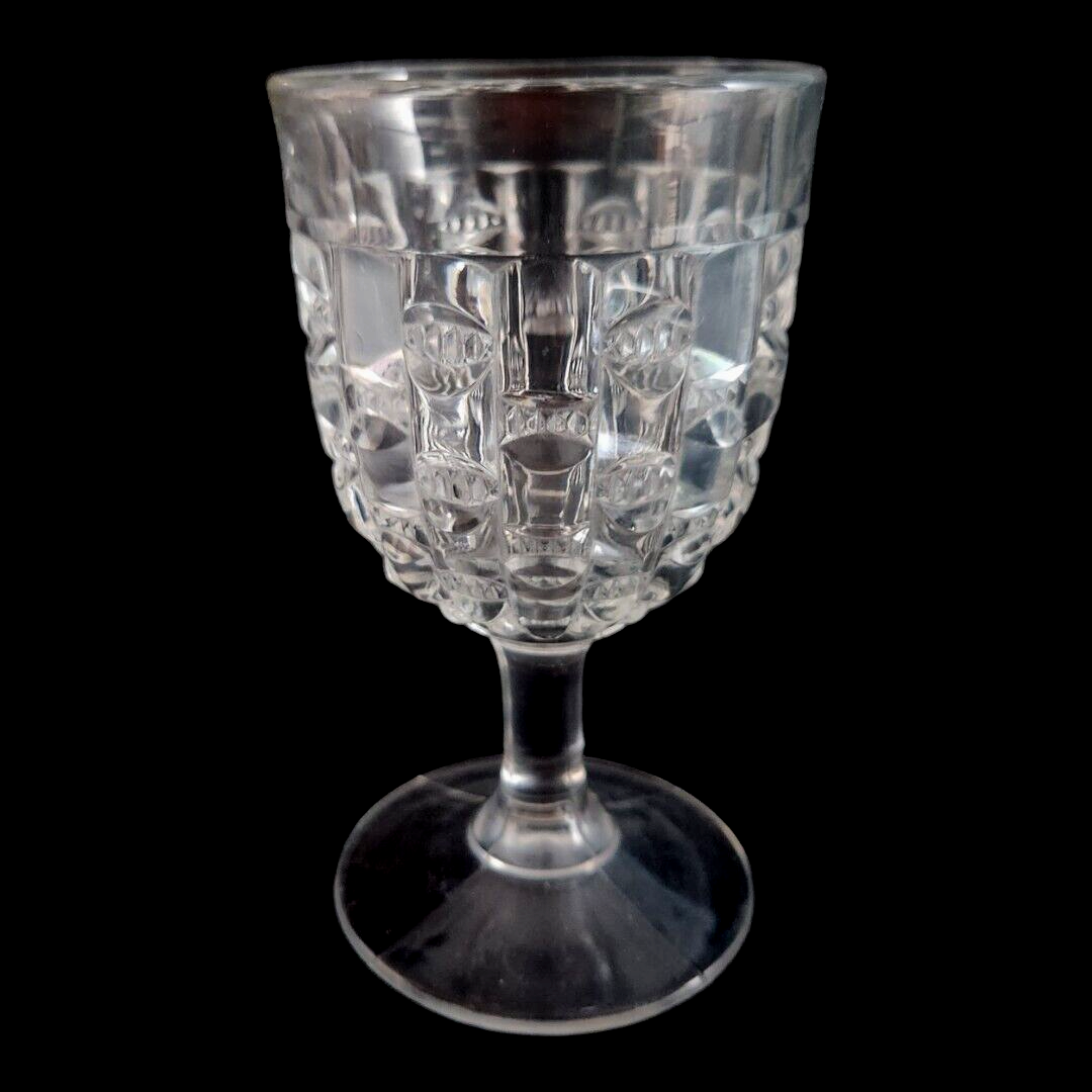 EAPG Bryce, Higbee & Co Pattern ETHOL GOBLET aka CUT LONG Glass ca 1890 ...