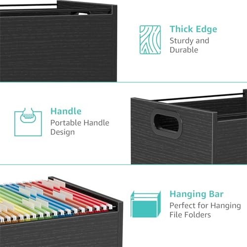 Black Wood File Organizer Box - Filing Bin for Letter & A4 Size Wood | eBay
