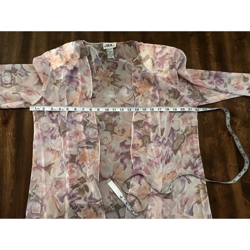 VINTAGE Women’s Sheer Floral Long Pink Purple Robe Size 12 | eBay