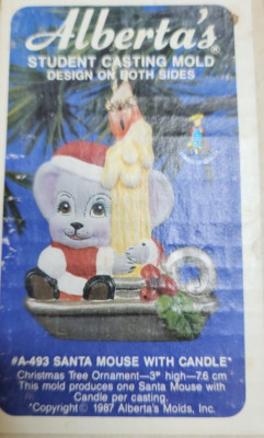 VTG 1987 Alberta's Student Ceramic Casting Mold A-493 Santa Mouse with ...