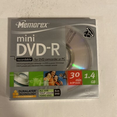 Memorex Mini DVD-R Recordable for DVD Camcorder or PC 1.4 GB 30 min NEW ...