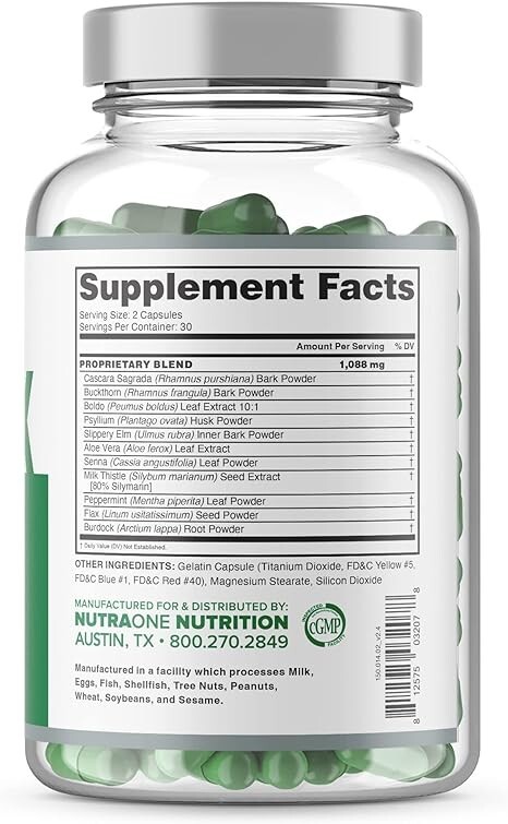 NUTRAONE NUTRITION DETOX ONE Weight Management Bloating Digestion 60 ...