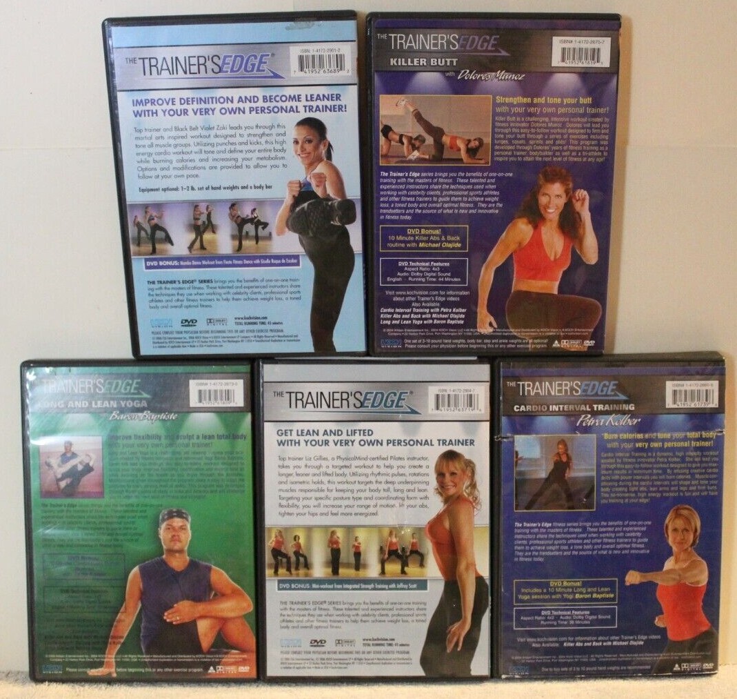5 Trainer's Edge workout DVD lot Body Lift Liz Gillies Petra Kolber ...