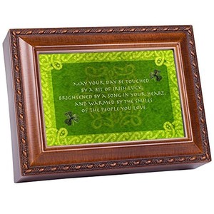 Irish Luck Cottage Garden Woodgrain Traditional Music Box Plays Irish ...