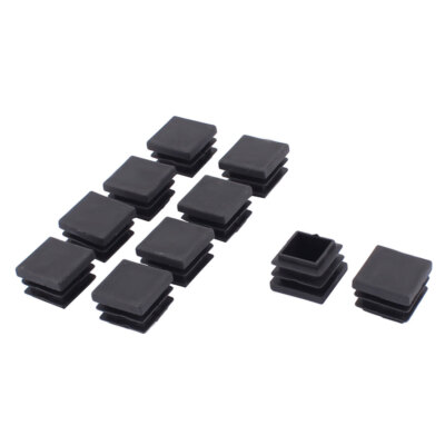 Table Chair Plastic Tubing Square Tube Pipe Inserts Caps Black 22mm x ...