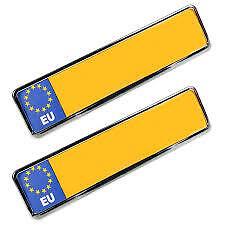 Pair Chrome Stainless Steel Number Plate Surrounds x2 suits TOYOTA d ...