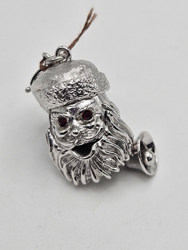 Vintage Monet Santa Claus Head Mechanical Charm Have A Merry Christmas ...