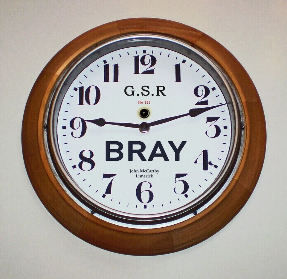 Great Southern Railway GSR (Eire) Style Wooden Clock, Bray Station gift ...