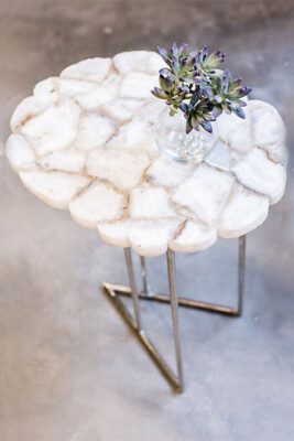White Agate Table Top, Agate Table, Stone Dining Table, Agate Console ...
