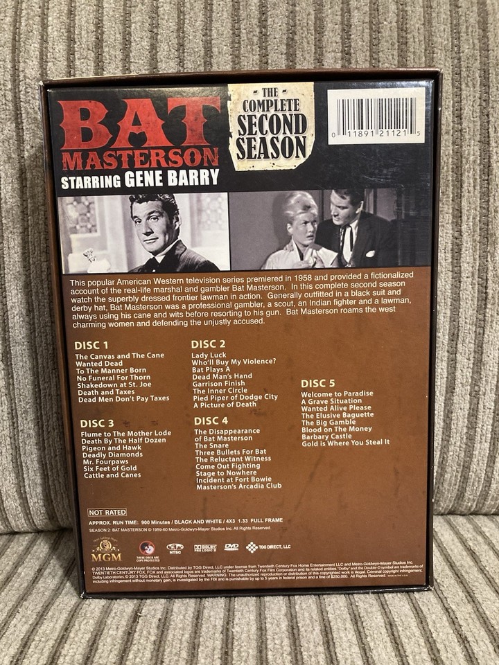 Bat Masterson: The Complete Season Two DVD (2013 5-Disc TV Series Box ...
