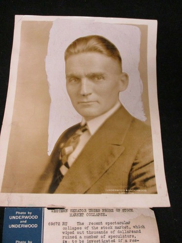 1929 Press Photo Senator Gerald P. Nye Stock Market Crash Great ...
