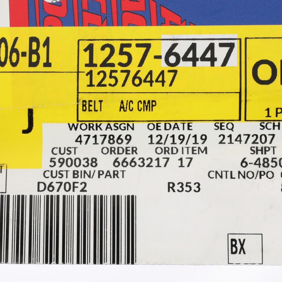 OEM NEW A/C Compressor Serpentine Belt Cadillac Chevrolet GMC Hummer ...