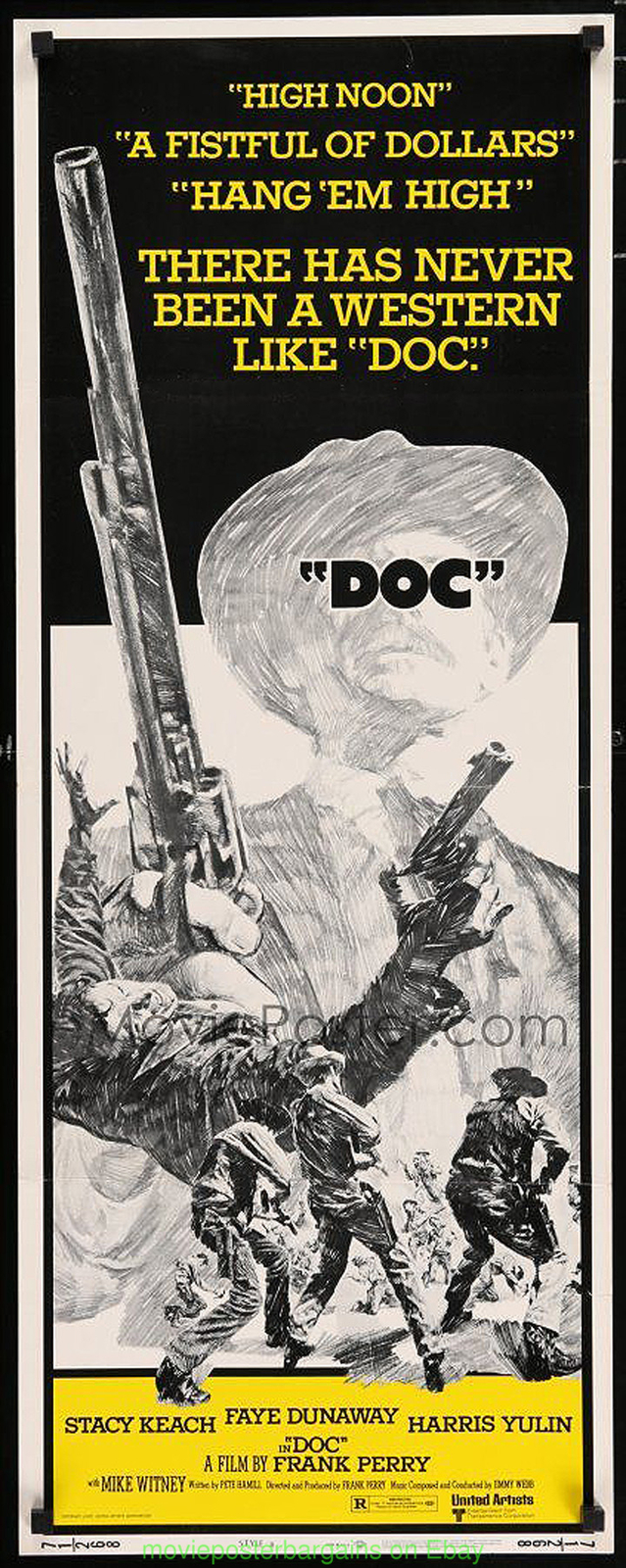 DOC MOVIE POSTER Insert Size 14x36 Inch 1971 FAYE DUNAWAY STACY KEACH ...
