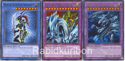 Yugioh Dragon Master Knight + Blue-Eyes Ultimate Dragon + Black Luster ...