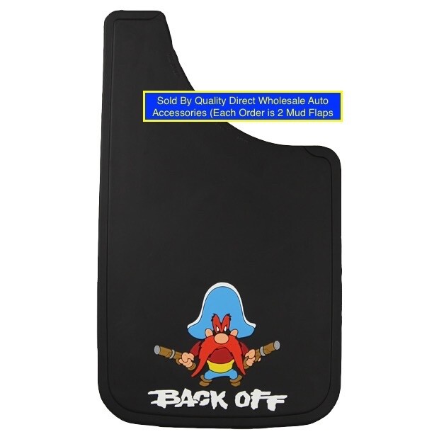 Yosemite Sam Back Off Easy Fit Mud Splash Guard Flap Set of 2 | 11"x19 ...