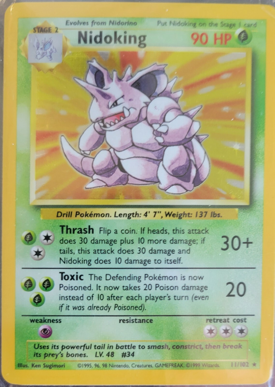 Nidoking Original Pokemon Card - Holographic. | eBay