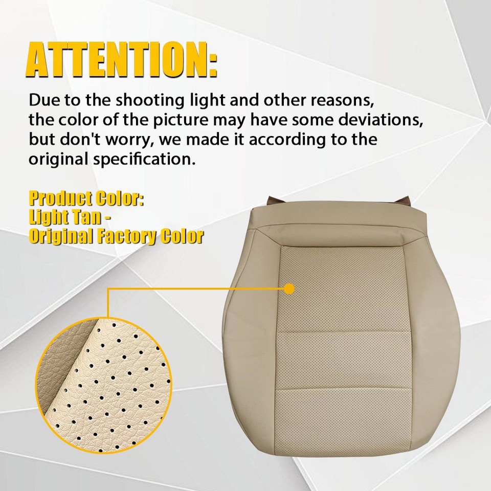 Driver Side Seat Bottom Cover Leather Tan For 2008-14 Mercedes Benz ...