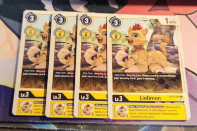 x4 Digimon Versus Royal Knights LIOLLMON BT13-036 Yellow Common | eBay