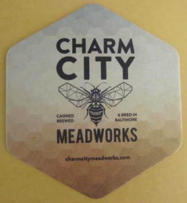 CHARM CITY MEADWORKS Mead COASTER, LABEL w/ HONEY BEE Baltimore ...