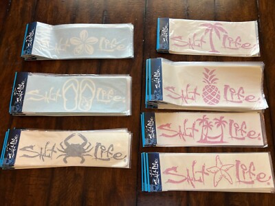 SALT LIFE Sticker Decal 12" PICK ONE Palms Pineapple Starfish Crab ...