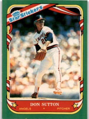 DON SUTTON 1987 Fleer Star Stickers #115 California Angels HOF | eBay