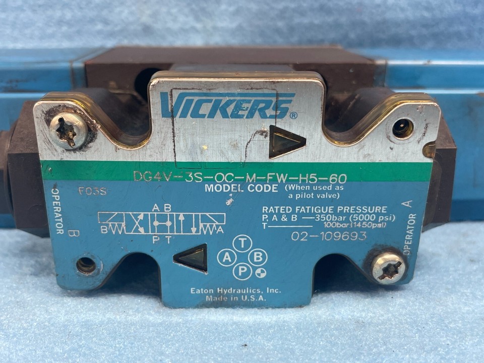 VICKERS DIRECTIONAL CONTROL VALVE DG4V-3S-OC-M-FW-H5-60 | eBay