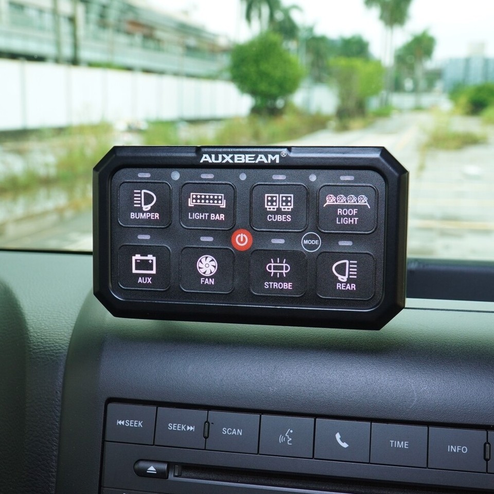 AUXBEAM RB80 RGB 8 Gang Switch Panel LED Light Bar Relay System For ...