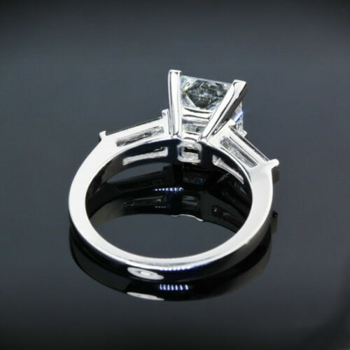 2Ct White Princess Stone Three Stone Wedding Ring Solid 925 Sterling ...