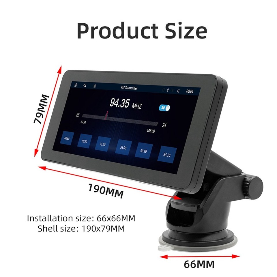 2X(Portable 6.86Inch Car Radio, Dash Mount CarPlay & Android Auto ...