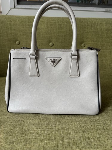 PRADA Galleria Gold Hardware Shoulder Bag White Leather | eBay
