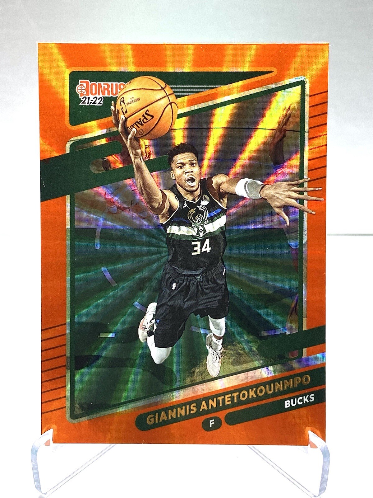 2021 - 22 GIANNIS ANTETOKOUNMPO Orange Laser Donruss Bucks #177 | eBay