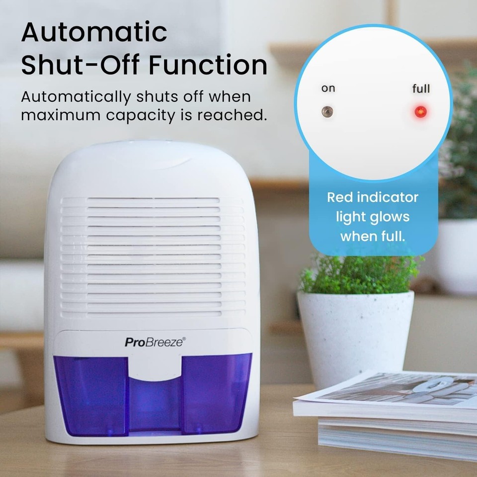 Pro Breeze® 1500ml Low Energy Dehumidifier for Laundry, Damp, Mould ...
