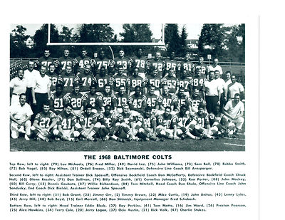 1968 BALTIMORE COLTS 8X10 TEAM PHOTO UNITAS SHULA FOOTBALL MARYLAND NFL ...
