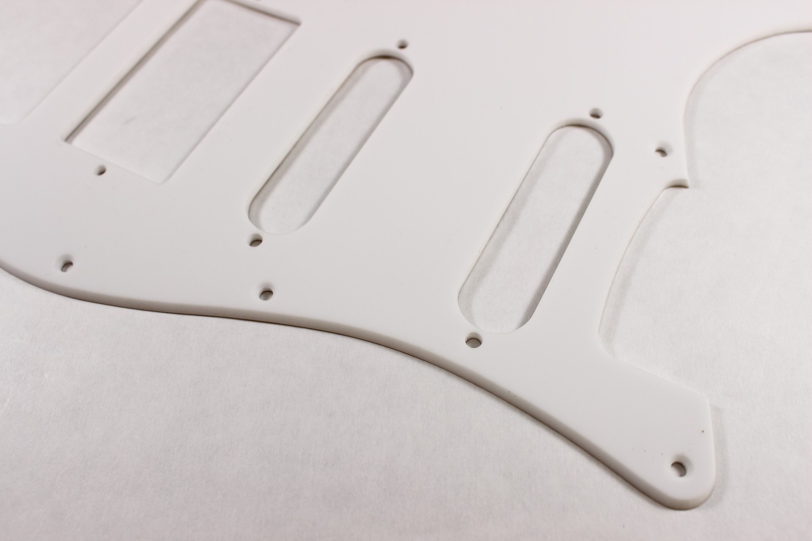 Lefty Gloss White Acrylic Strat Stratocaster 11 hole pickguard Fender ...