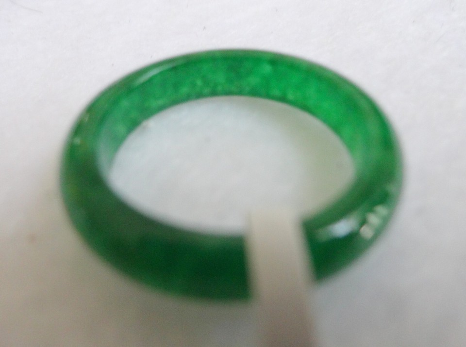 Chinese Natural Grade A Translusent Apple Green Jade Nephrite Ring Size ...