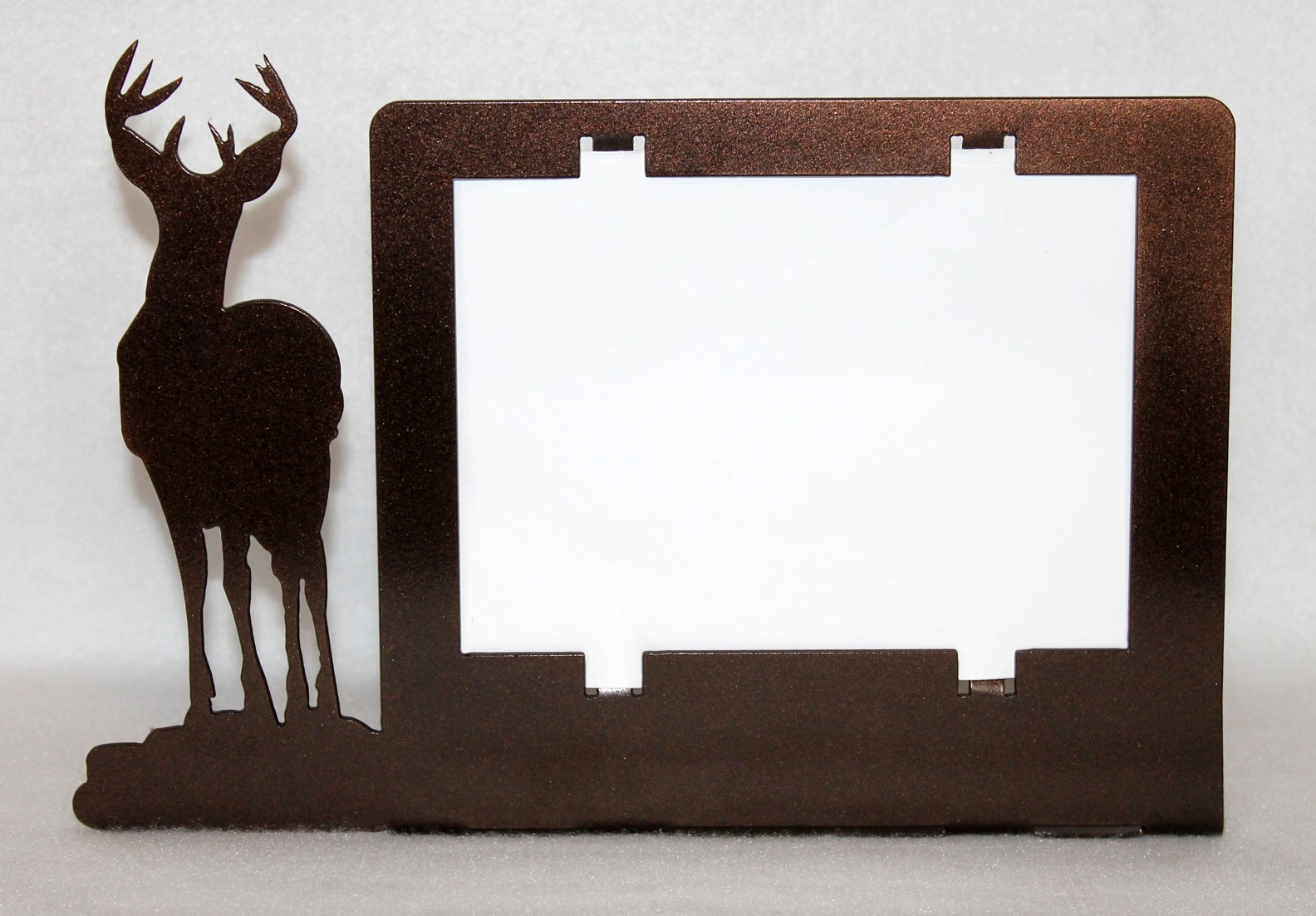 DEER Picture Frame Fits 5x7 Photo Whitetail Buck Plasma Cut Metal Art ...
