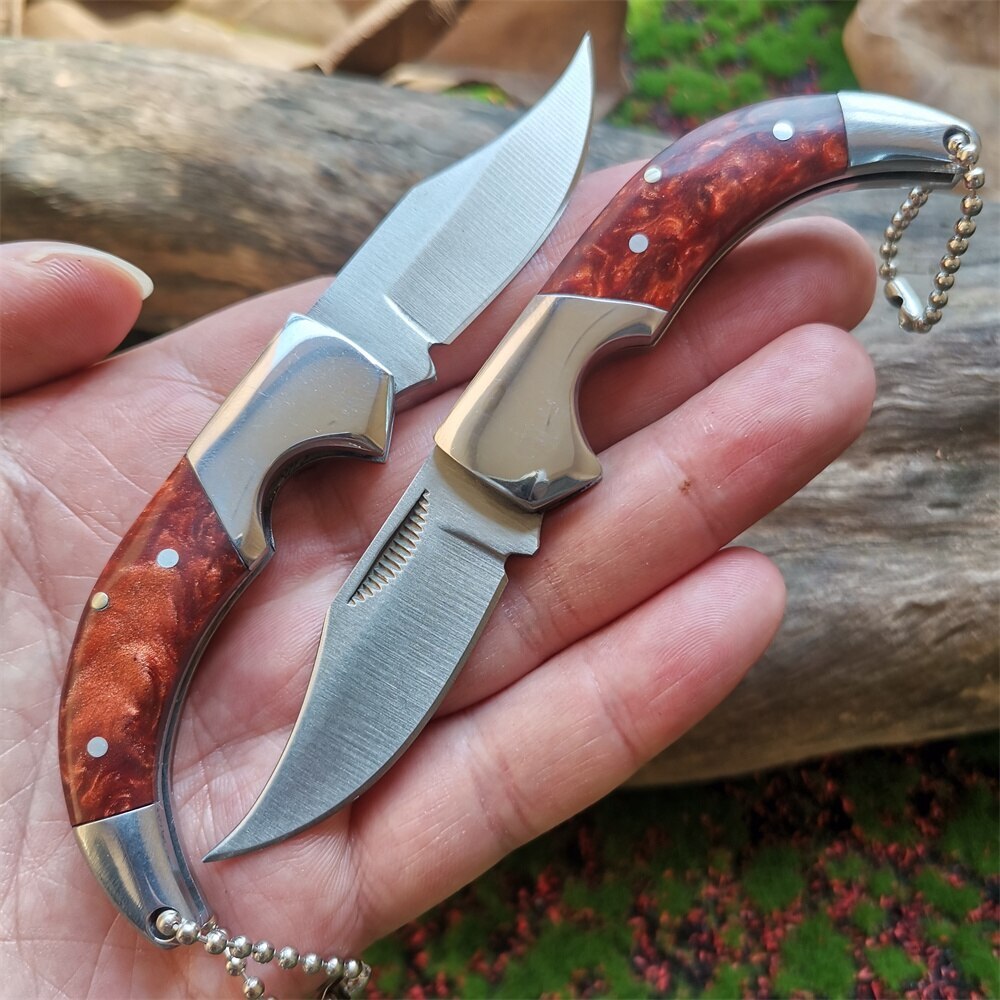 Stainless steel folding sharp pocket knife, carry-on box opener, fruit ...