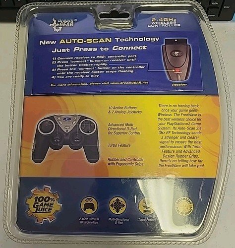 NOS DreamGear PS2 2.4GHz Wireless Controller Freedom Pad Video Game ...