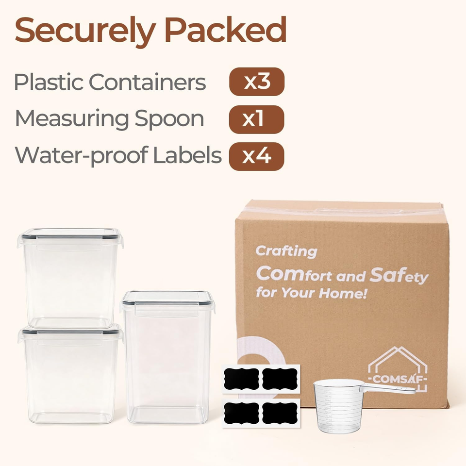 Flour Sugar Storage Containers Set of 3 (5.2L/5.5Qt) (2.5L/2.6Qt*2 ...
