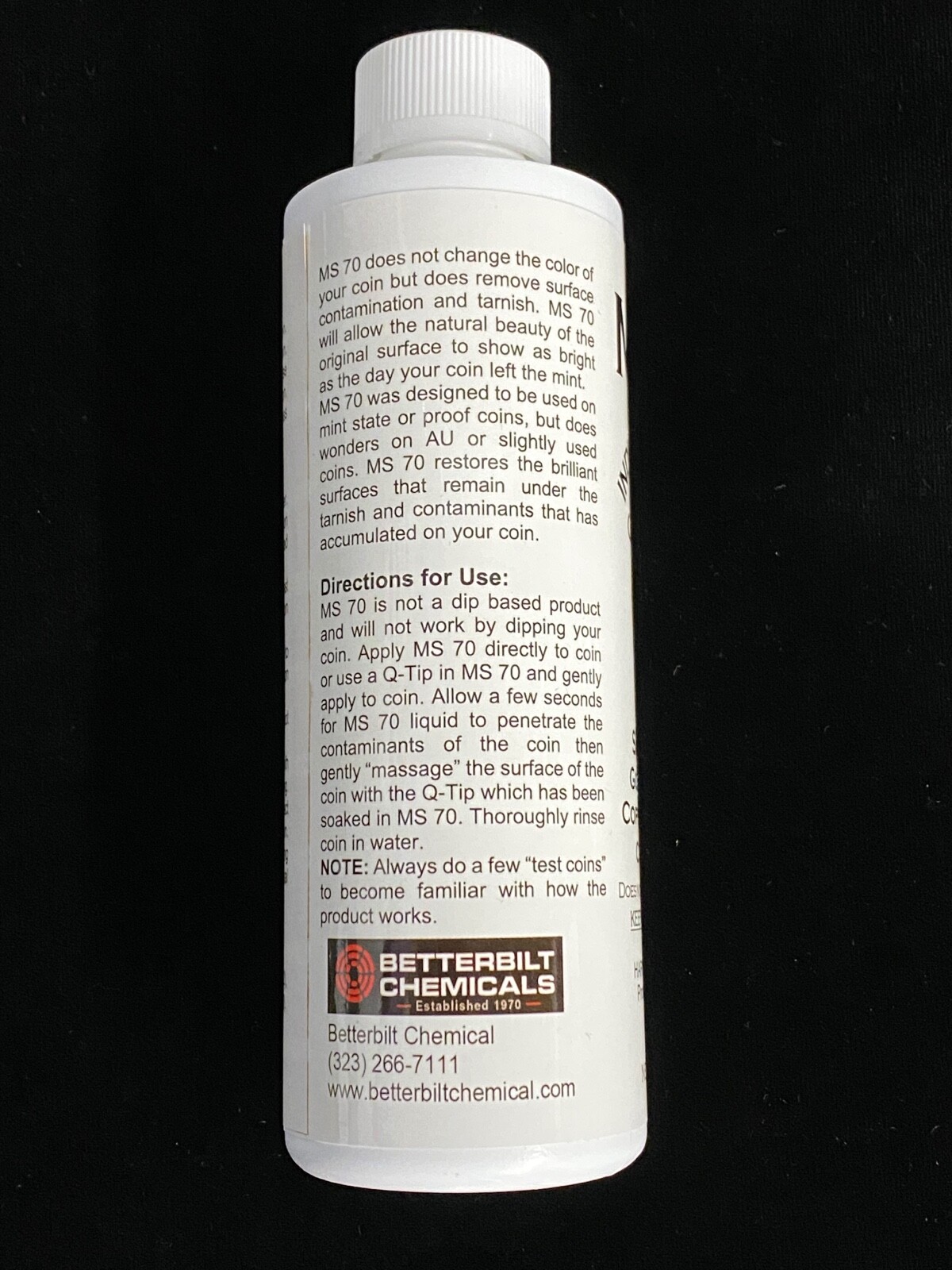 MS 70 8 oz. Coin Cleaner Brightener for Gold Silver Copper Bronze Brass ...