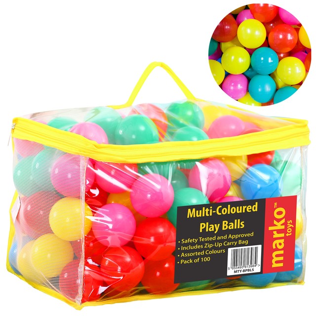 Kids Childrens Plastic Multi Coloured Soft Play Balls Ball Pits Pens ...