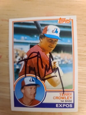 1983 TOPPS TRADED #22 T SIGNED TERRY CROWLEY MONTREAL EXPOS BLACK ...