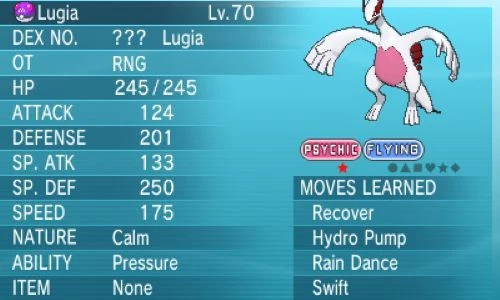 Shiny Lugia Pokemon X