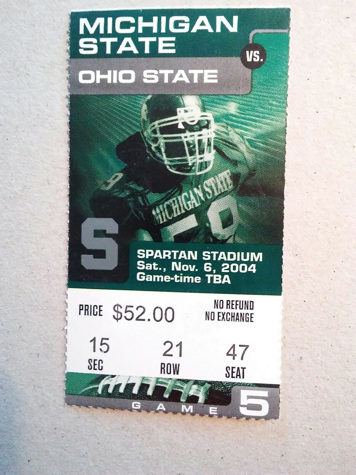2004 Michigan State Ohio State Football Ticket Stub | eBay