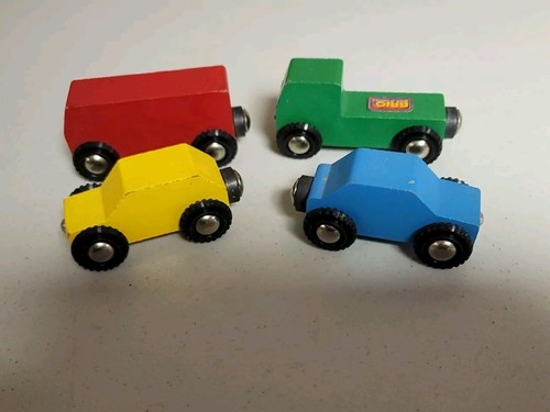 Brio Wooden Railway Vintage 4 Cars #33320 Complete Very Good Condition ...
