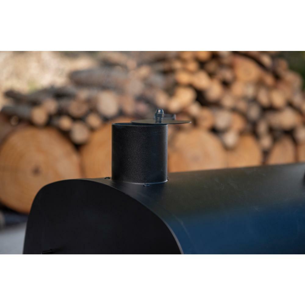 Nexgrill Barrel Charcoal BBQ Grill Smoker 29 in. Side Shelf Two Racks ...